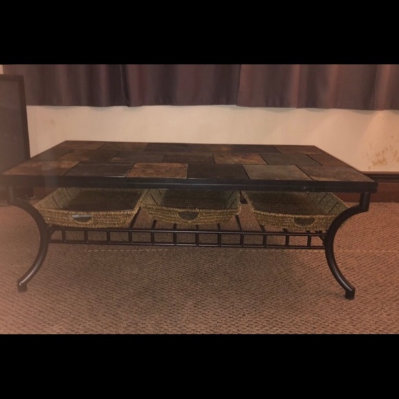 Other | Stone Tile Table Set | Poshmark